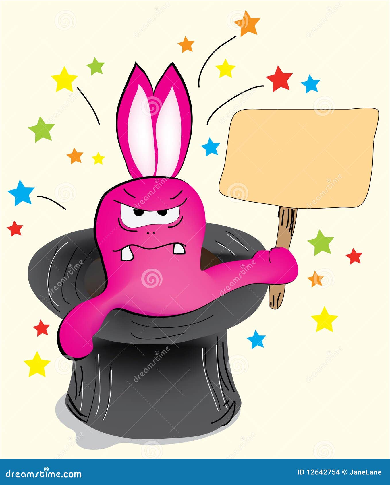 Pink magic bunny rabbit stock illustration. Illustration of character ...