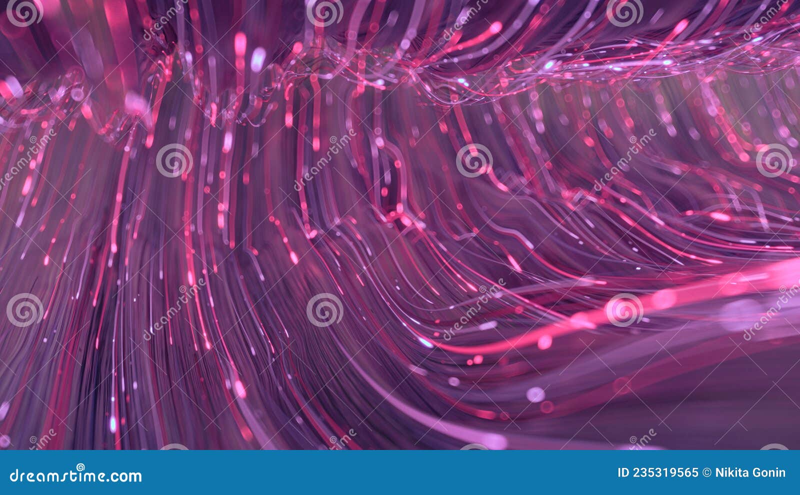 Pink Magic Light Trails 3D Render Stock Illustration - Illustration of ...