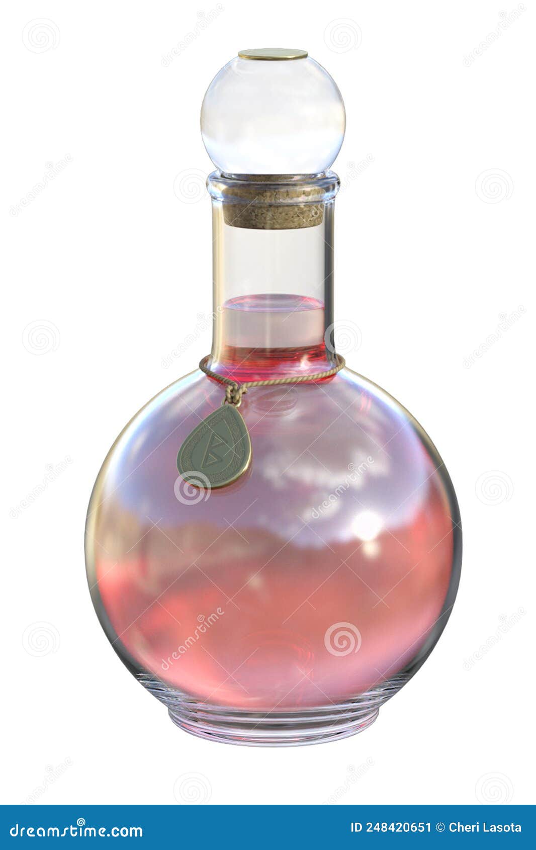 Pink Magic Potion Bottle, 3D Illustration, 3D Rendering Stock ...