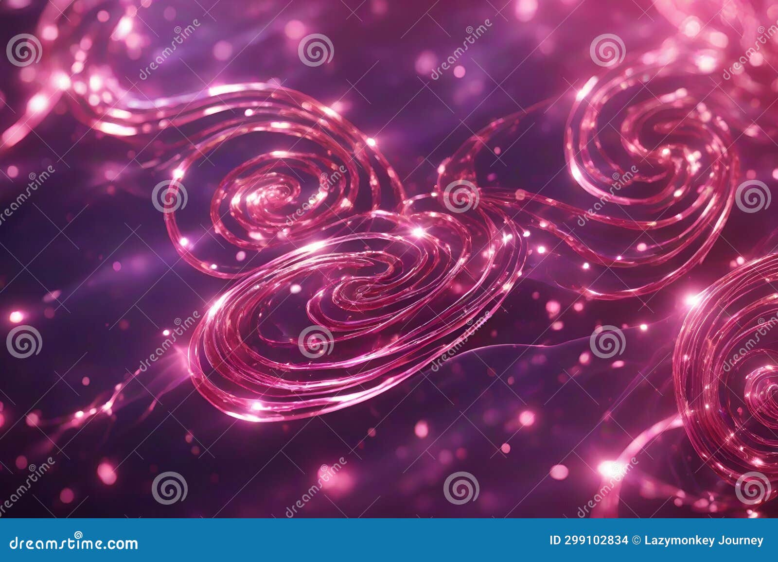 Pink Magic Spirals with Sparkles, Swirl Effect Stock Illustration ...