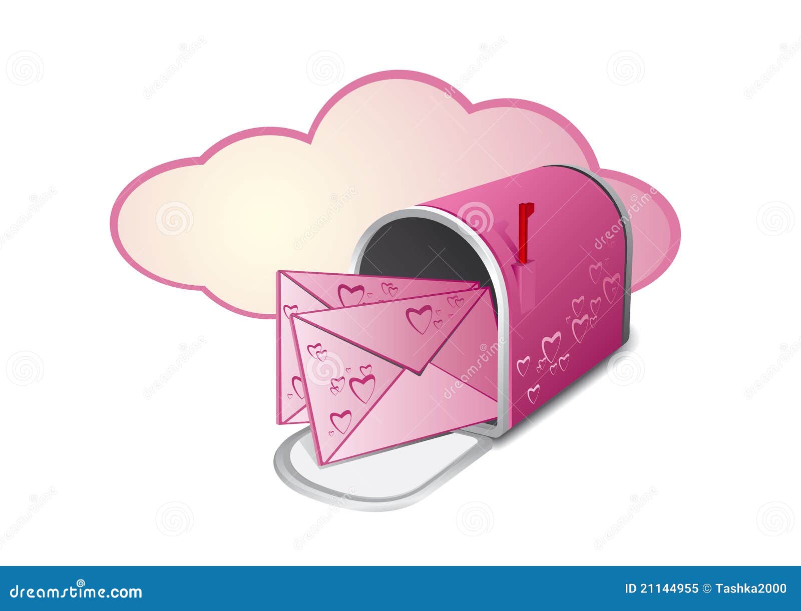 Pink mailbox stock vector. Illustration of open, computer - 21144955