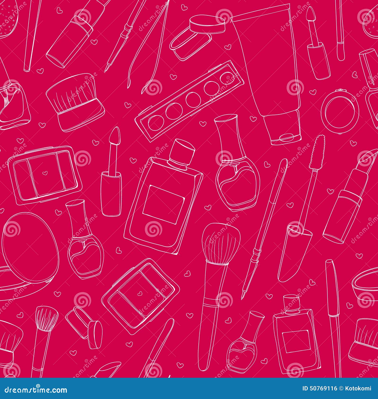 Pink Makeup Background With Tools, Brushes Stock Vector - Illustration ...