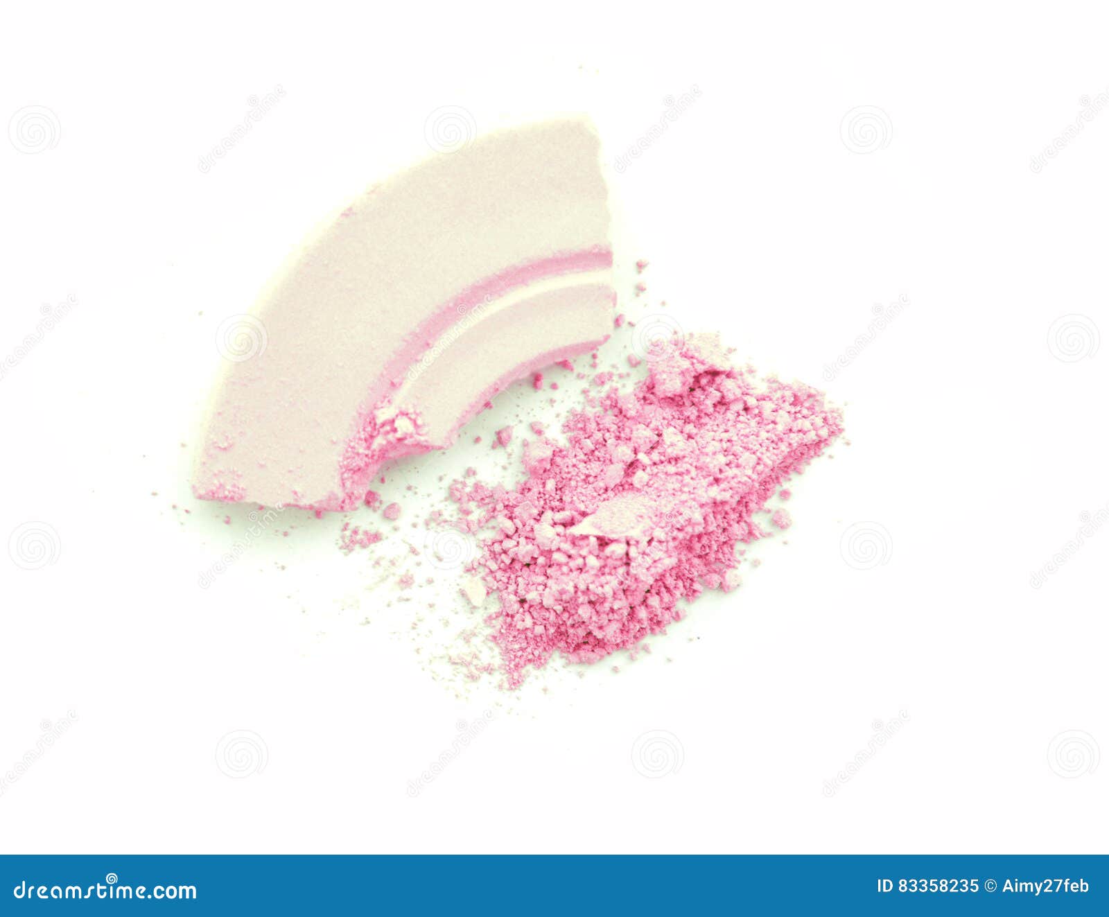 Pink Makeup Powder on White Stock Image - Image of blush, crushed: 83358235