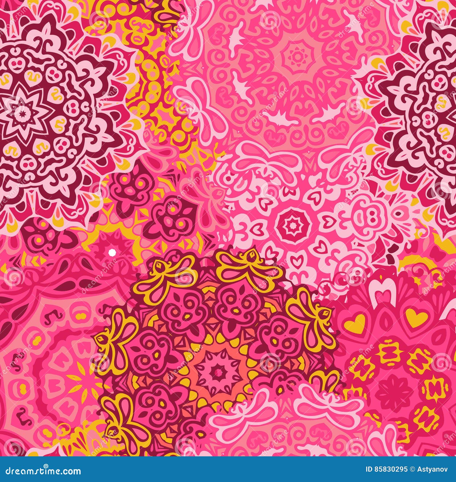 Pink Mandala Pattern Design Stock Vector - Illustration of flower ...