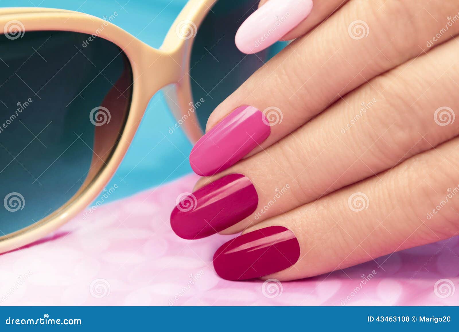 Pink manicure. stock photo. Image of luxurious, nail - 43463108
