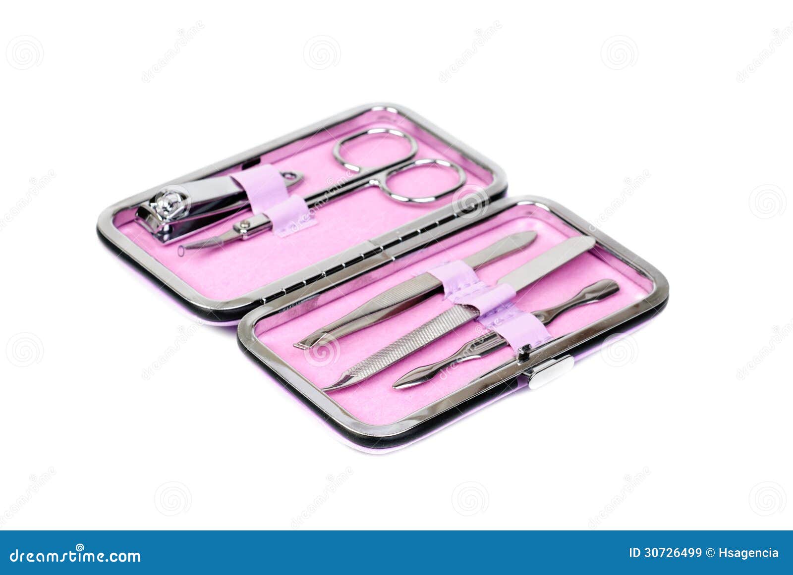 Pink Manicure Set, Isolated on White Backgroun Stock Image - Image of ...