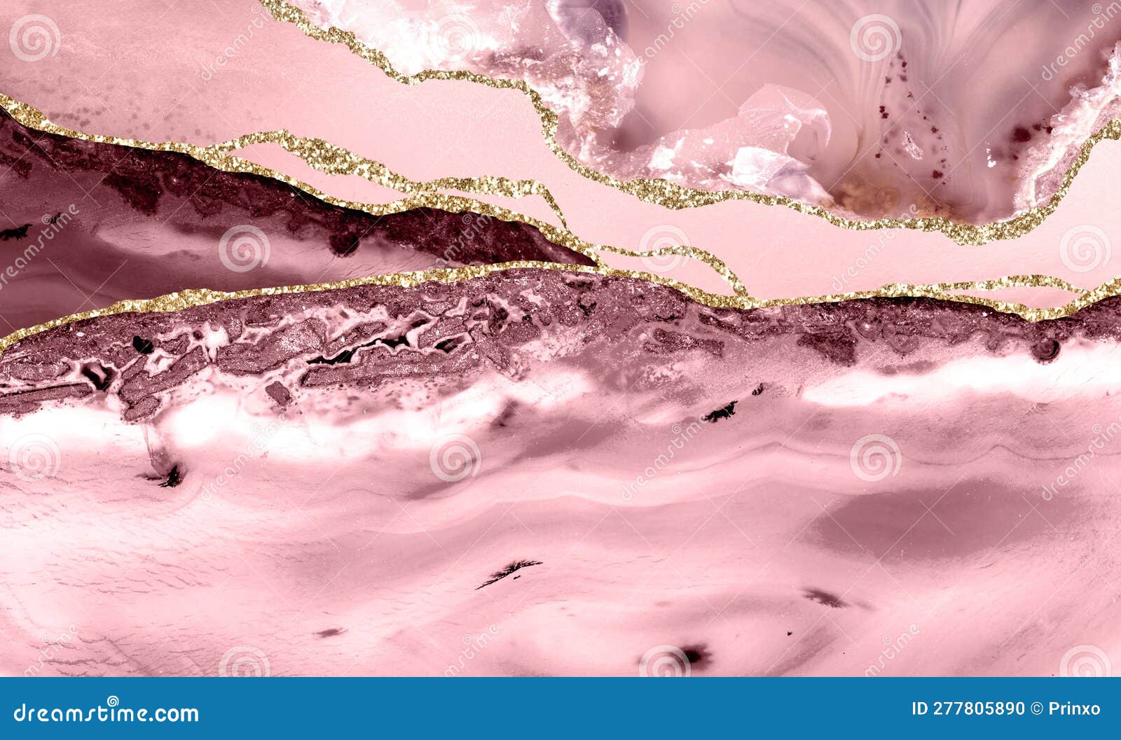 Pink Marble with Gold Glitters Abstract Background Stock Illustration ...