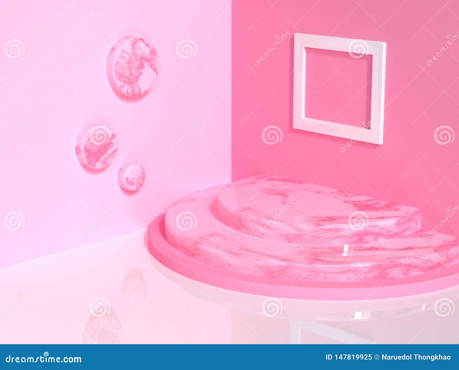 Pink Marble Texture Geometric Shape Blank Abstract Podium Wall Floor ...