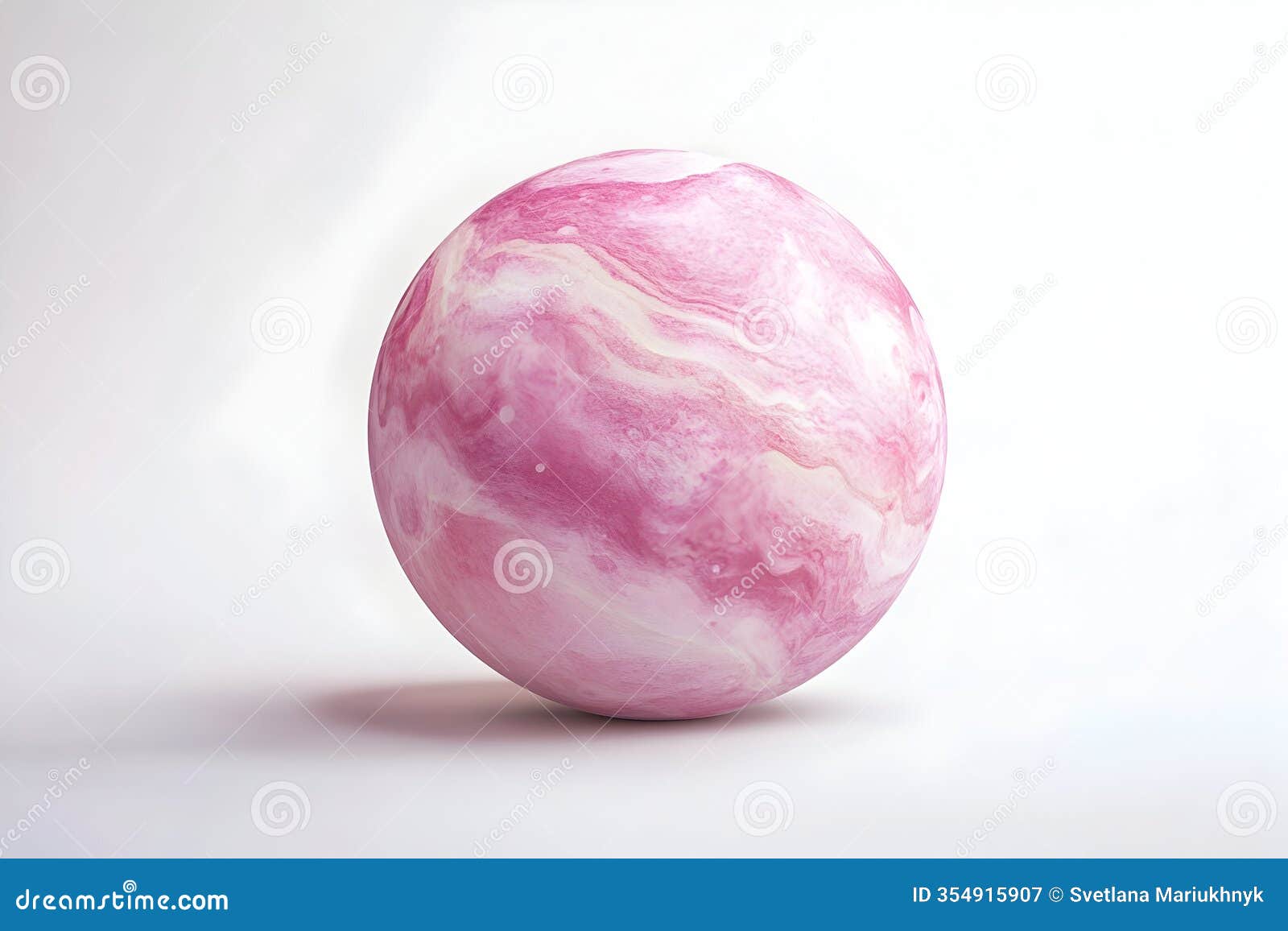 Pink Marble-textured Sphere with Delicate Swirl Patterns, Floating ...