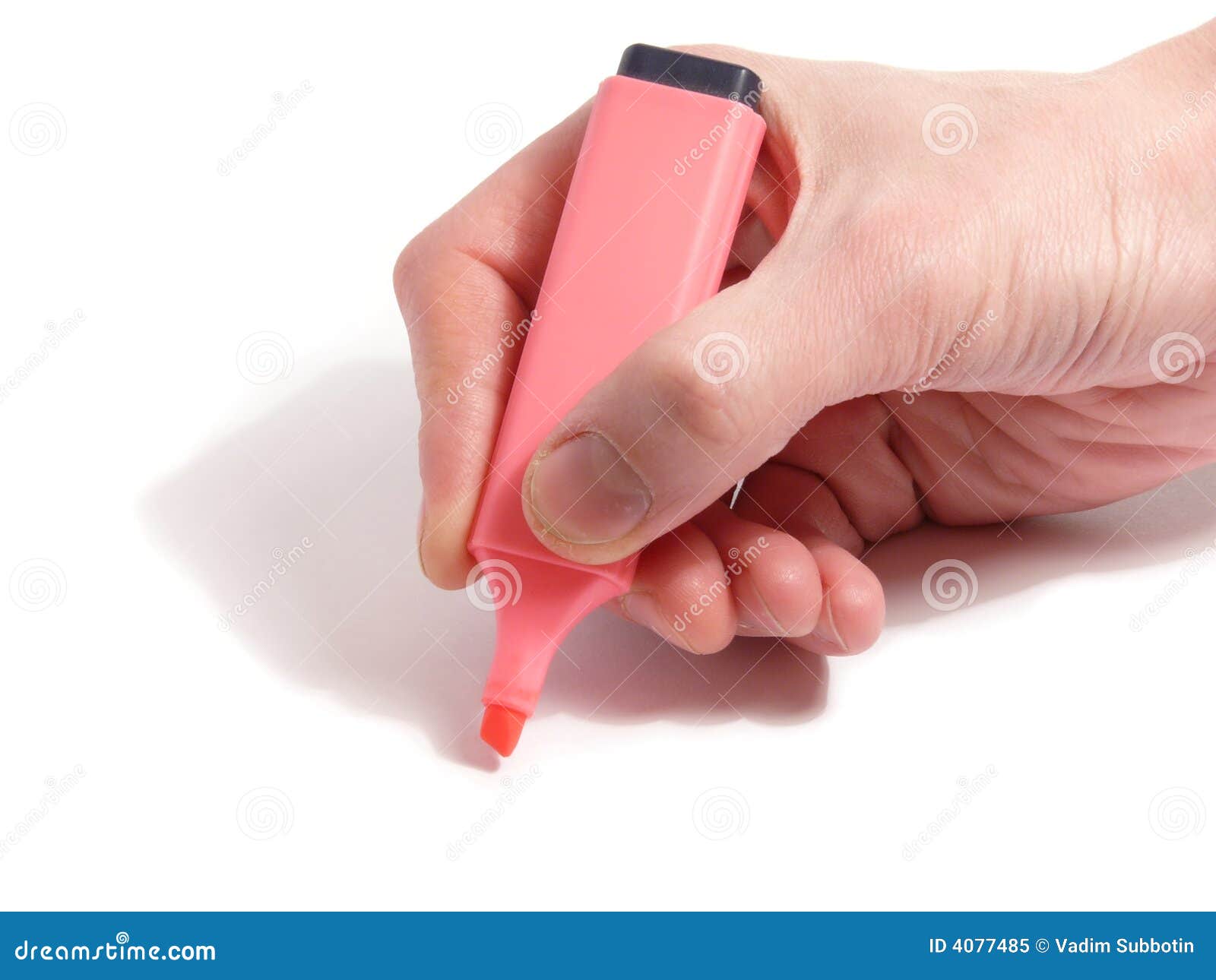Pink marker in hand stock image. Image of labels, distance - 4077485