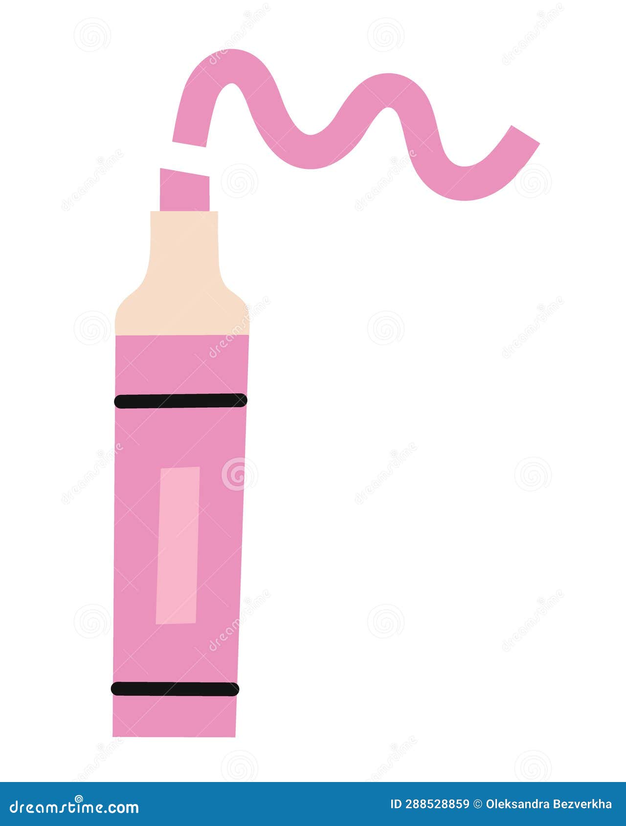 Pink Marker Icon. Flat Vector Illustration. Stock Vector - Illustration ...
