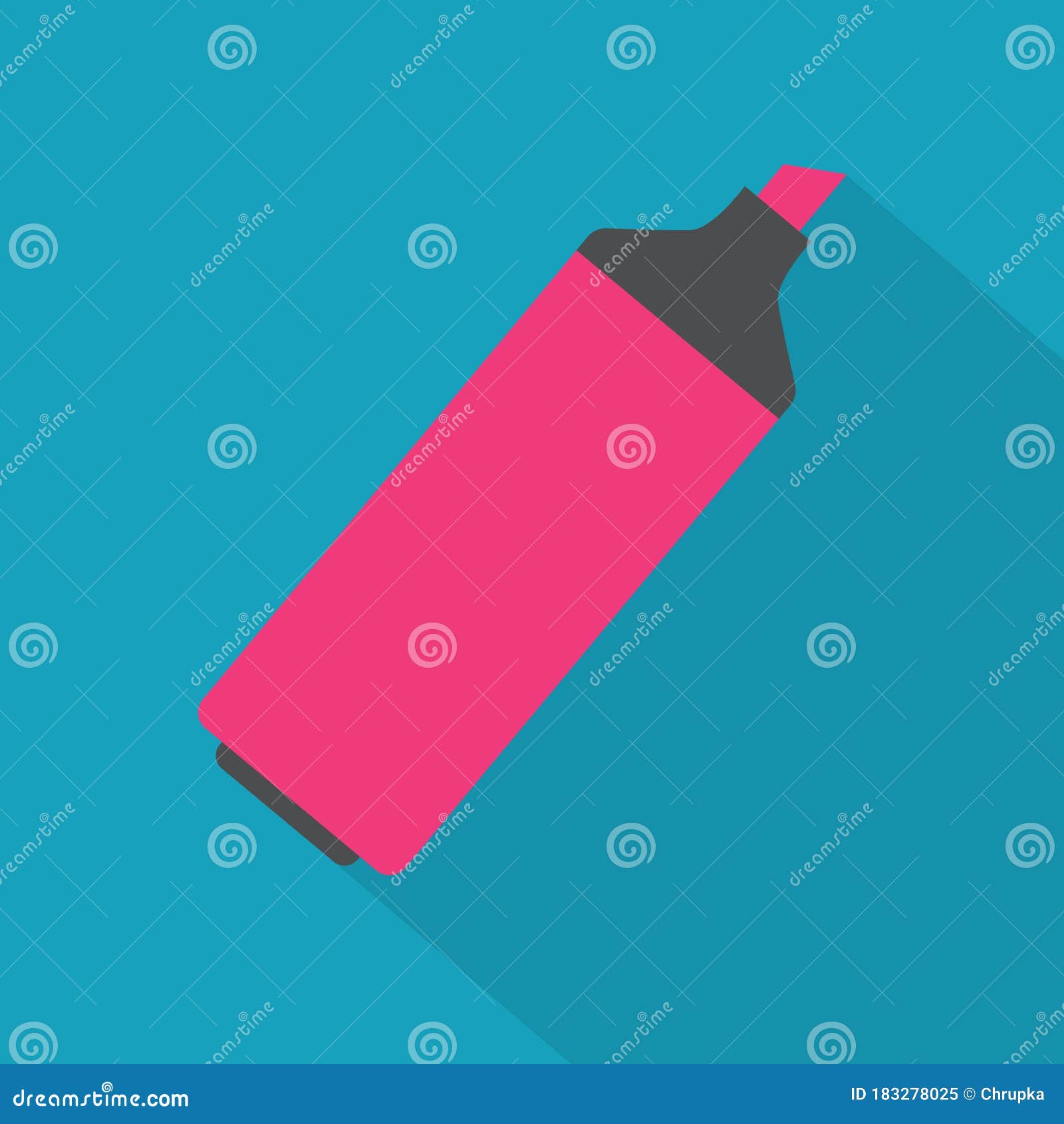 Pink marker pen icon stock vector. Illustration of marker - 183278025
