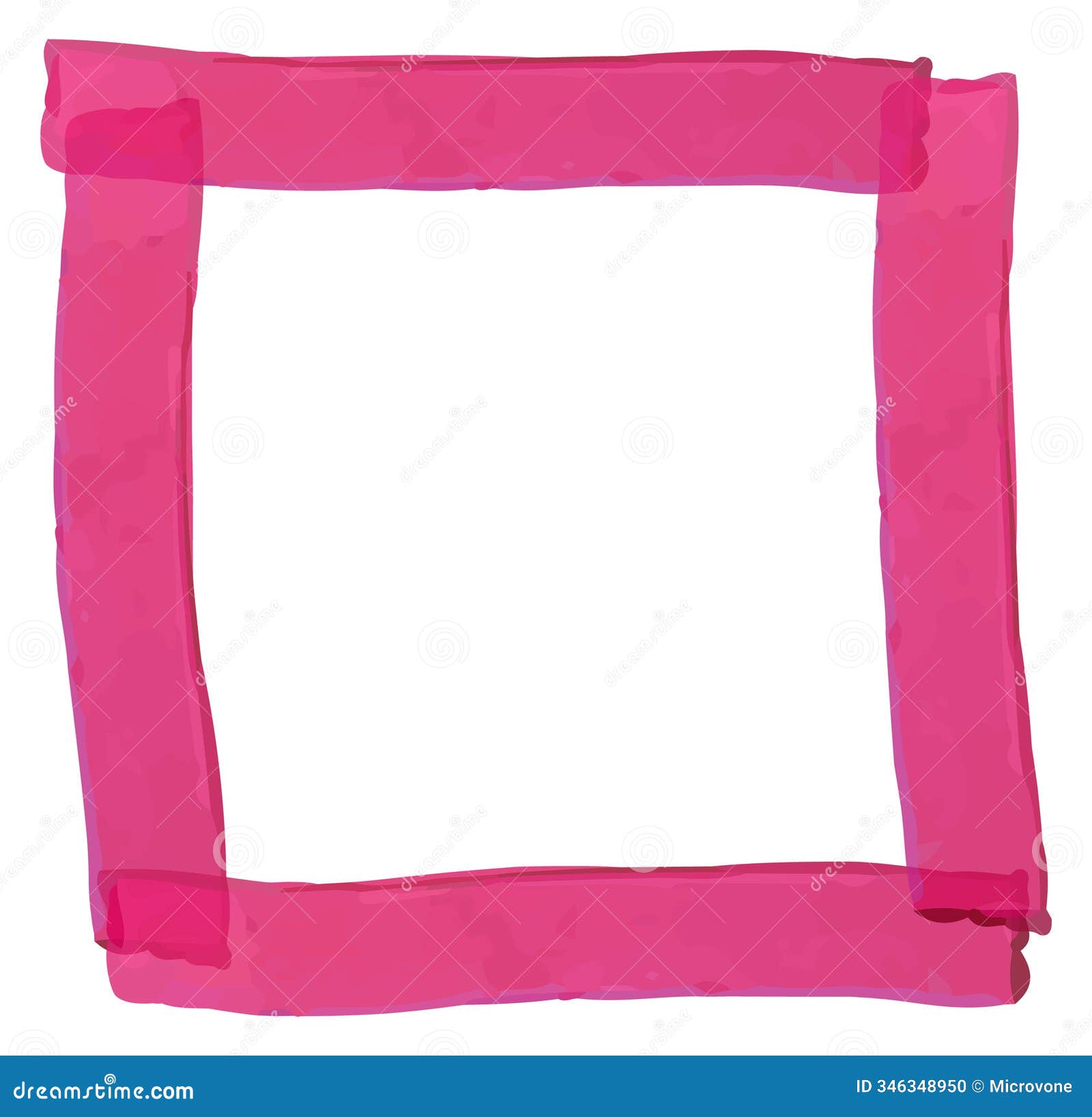 Pink Marker Stroke Frame. Rectangular Color Shape Vector Illustration ...