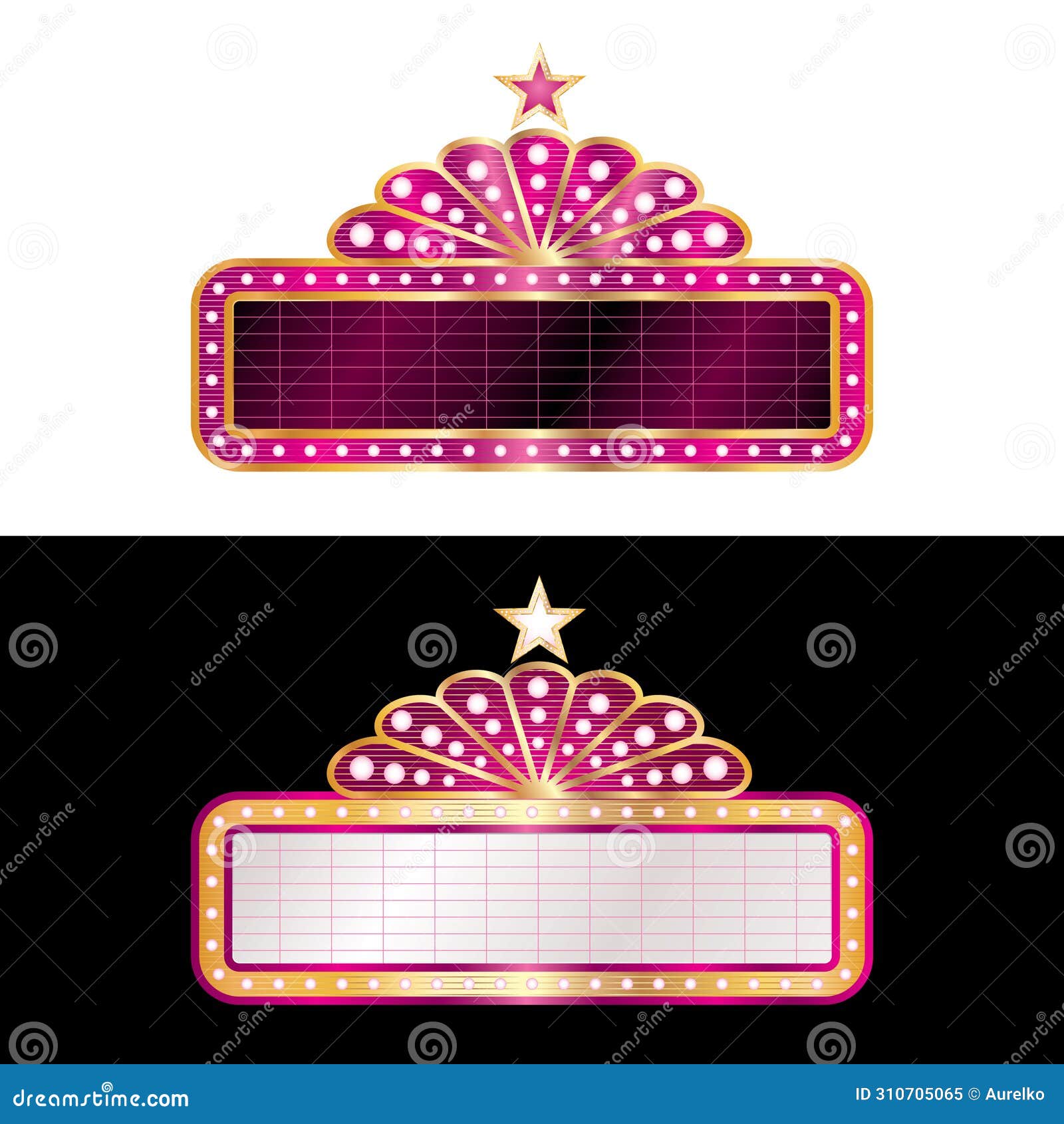 Pink marquee billboard stock illustration. Illustration of celebration ...