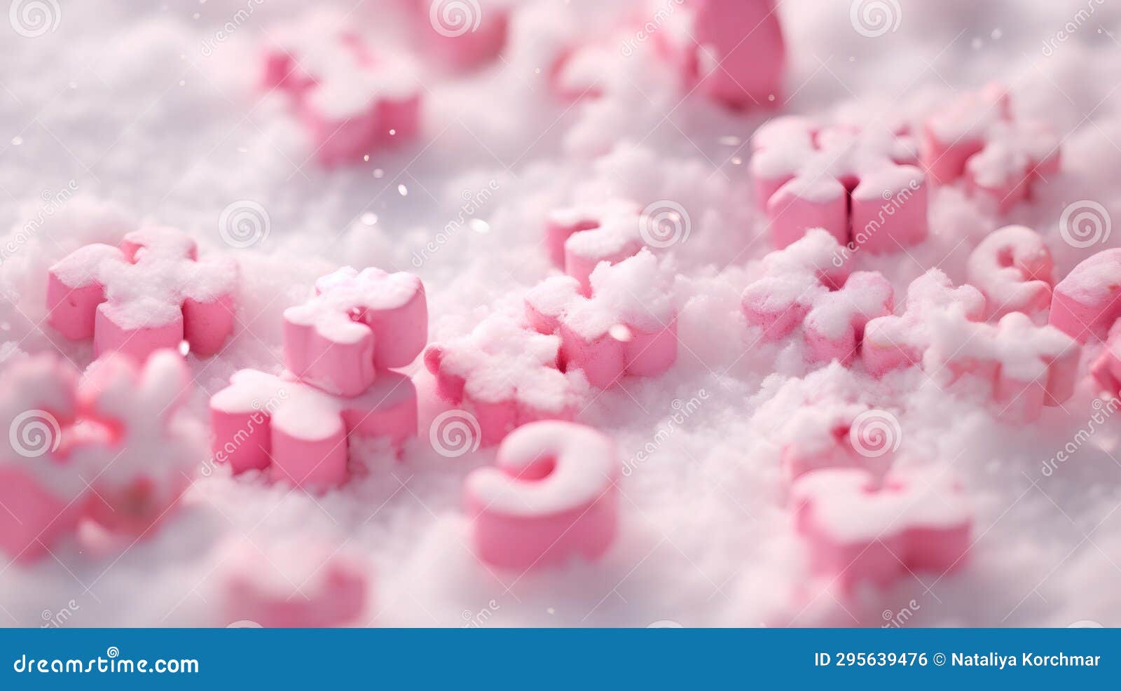 Pink Marshmallow Candy in Powdered Sugar. Stock Photo - Image of pastel ...