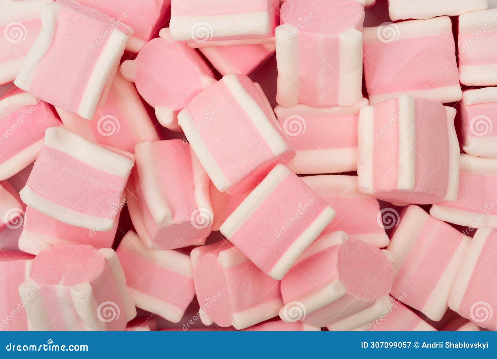 Pink Marshmallows in Pastel Colors. View from Above Stock Image - Image ...