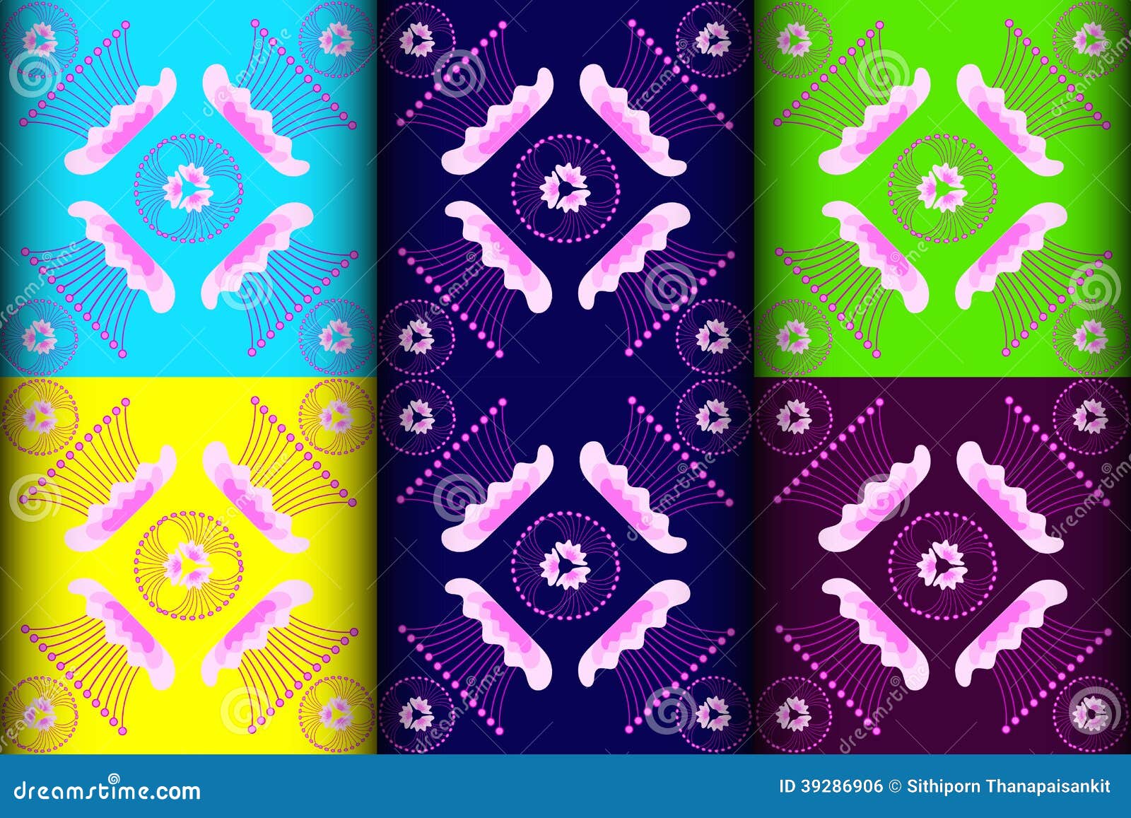 Pink Marvel of Peru Pattern Stock Vector - Illustration of colorful ...