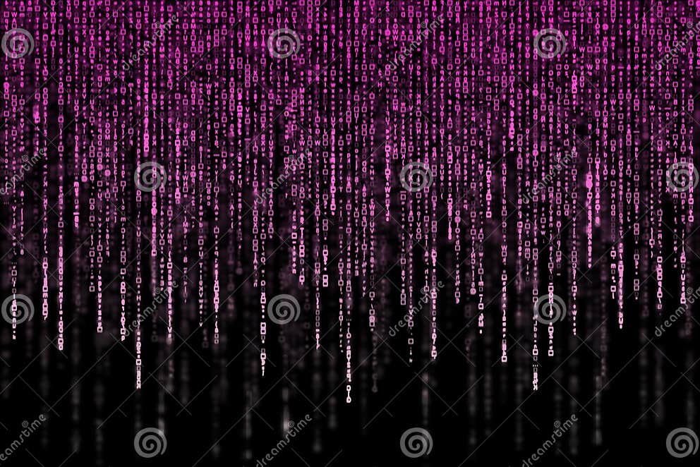 Pink Matrix on the Dark Background Stock Illustration - Illustration of ...