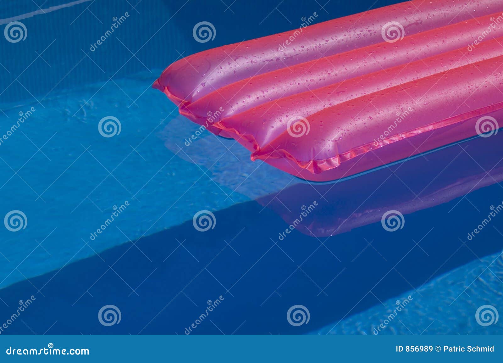 Pink mattress in pool stock image. Image of chill, sunny - 856989