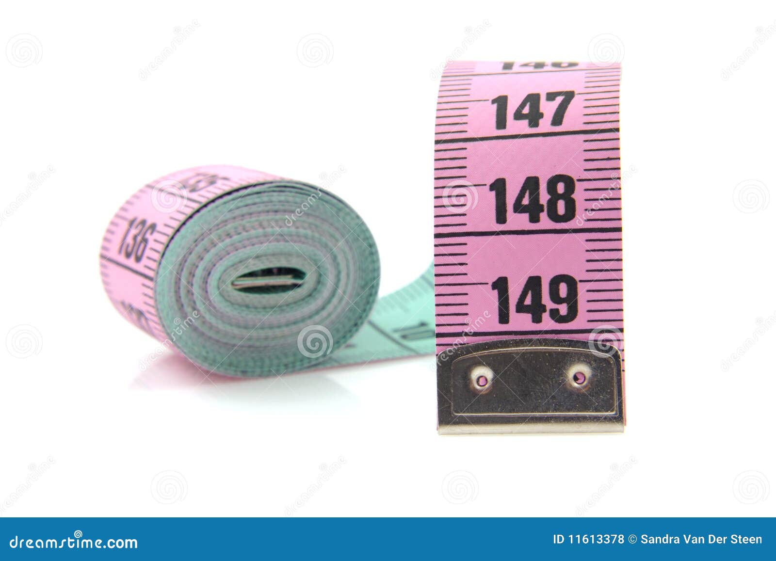 Pink Measure Tape With Black Numbers On A White Natural Or Fabric ...