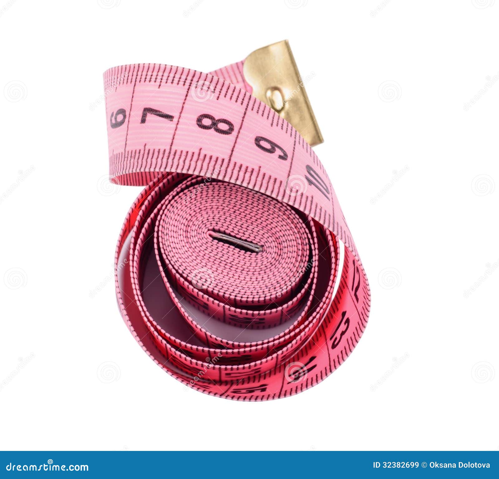 Pink Measure Tape With Black Numbers On A White Natural Or Fabric ...