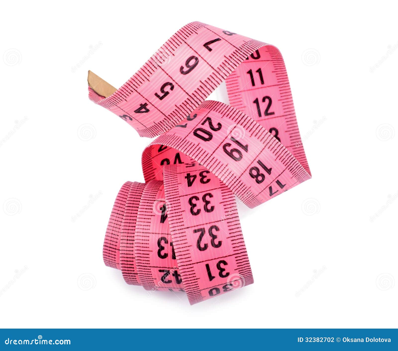 Pink Measure Tape With Black Numbers On A White Natural Or Fabric ...