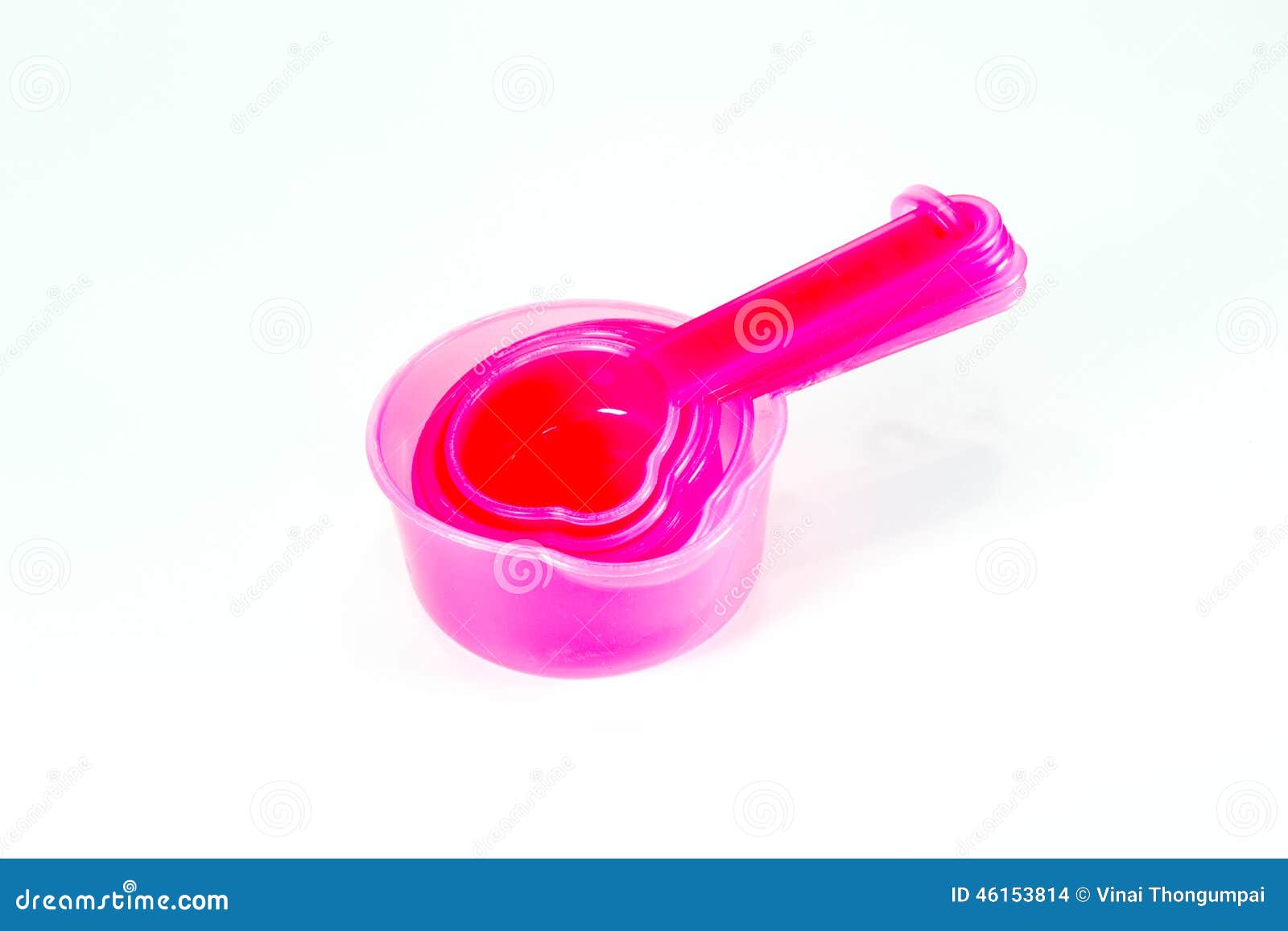 Pink Measuring Plastic Spoons Isolated Stock Photo - Image of ...