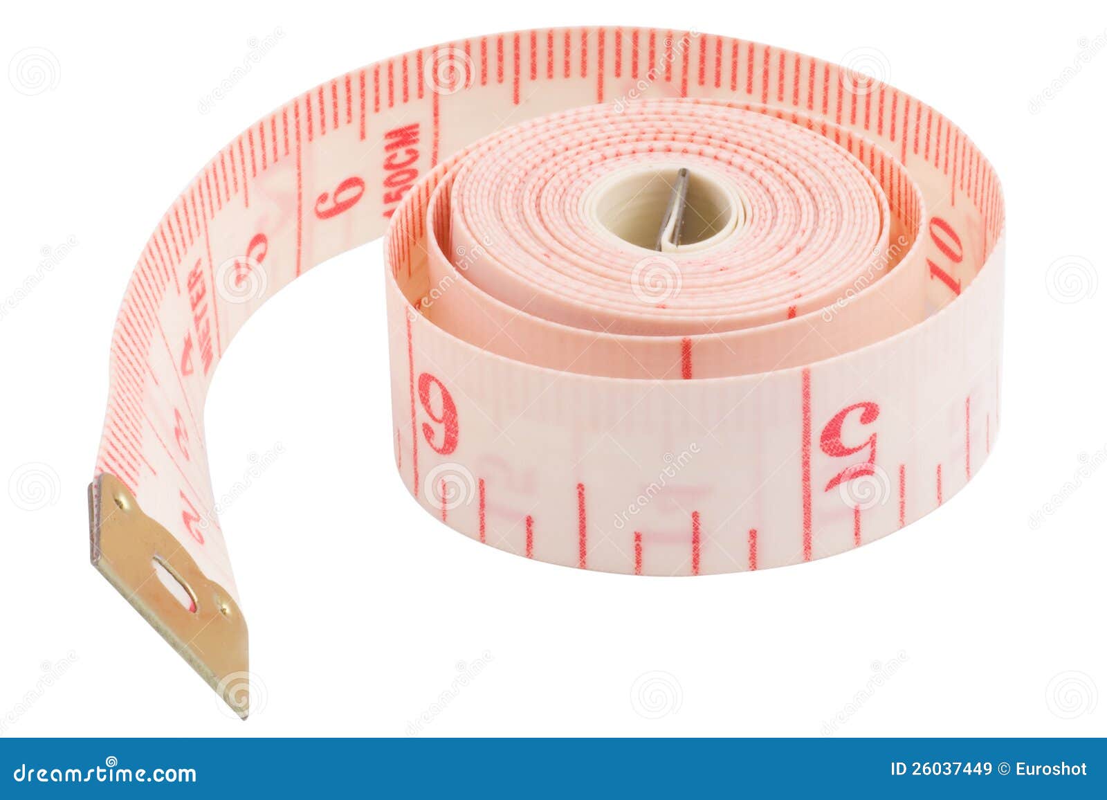Pink Measuring Tape Isolated Stock Image - Image of measurement ...