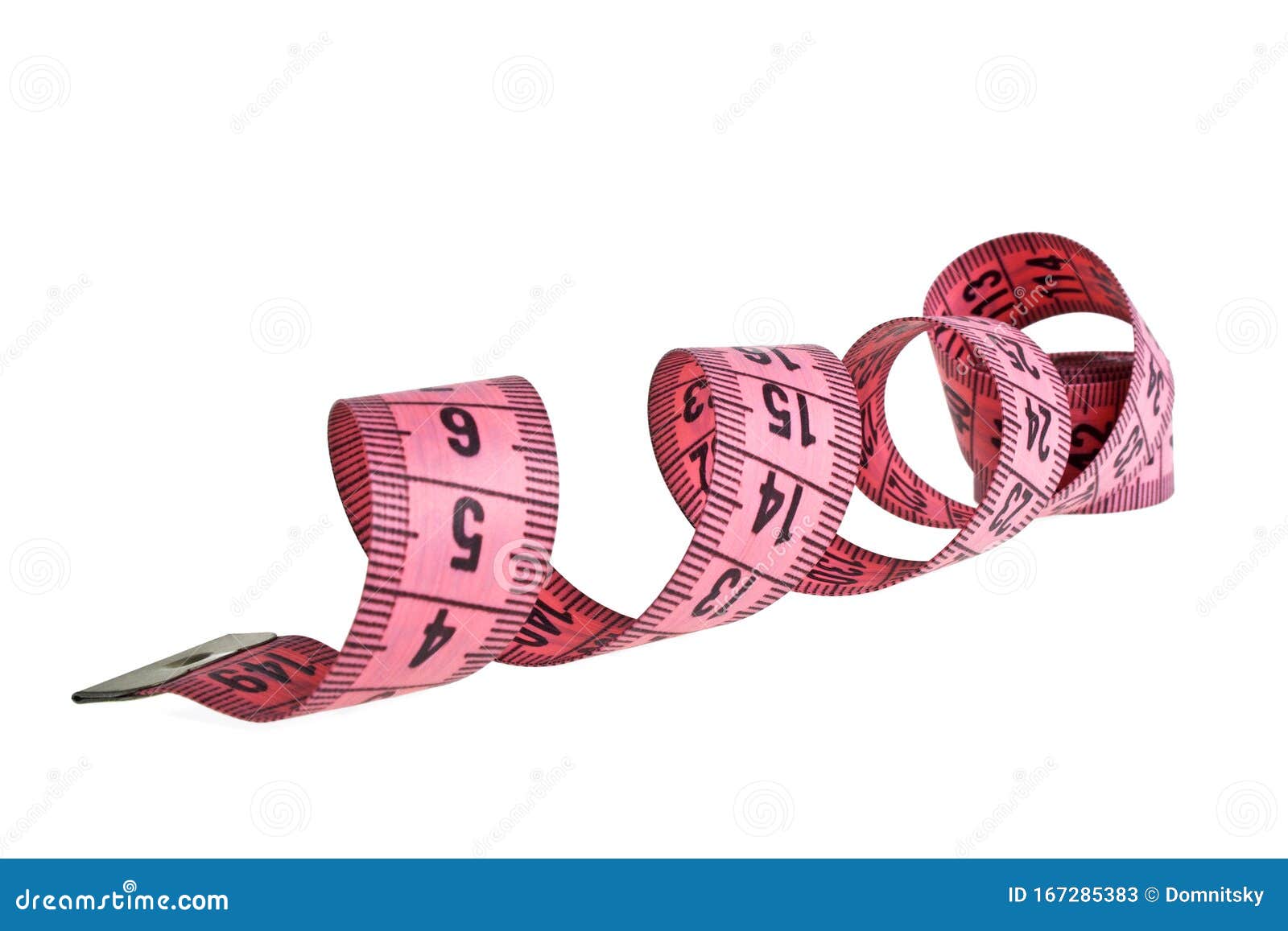 Pink Measuring Tape Isolated on White Background Stock Image - Image of ...