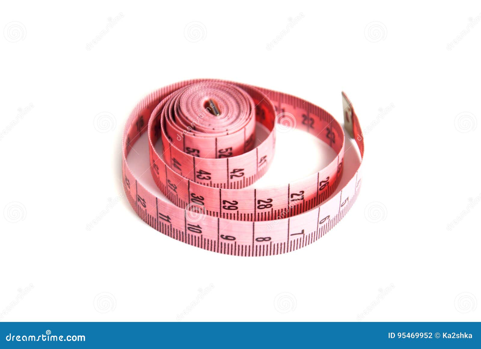 Pink Measuring Tape Isolated on White Background. Stock Photo - Image ...