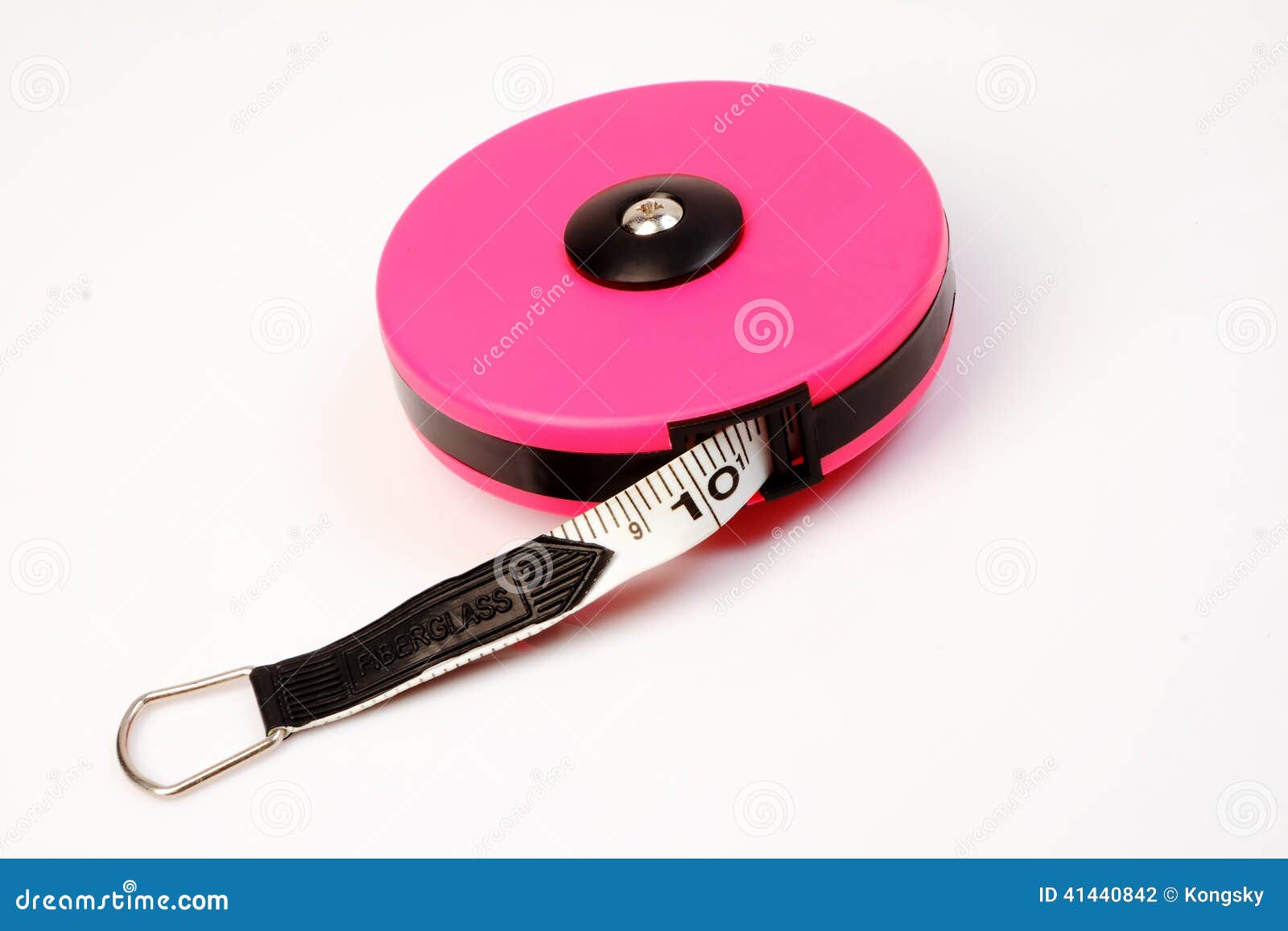 Pink Measuring Tape on White. Stock Photo - Image of measurement ...