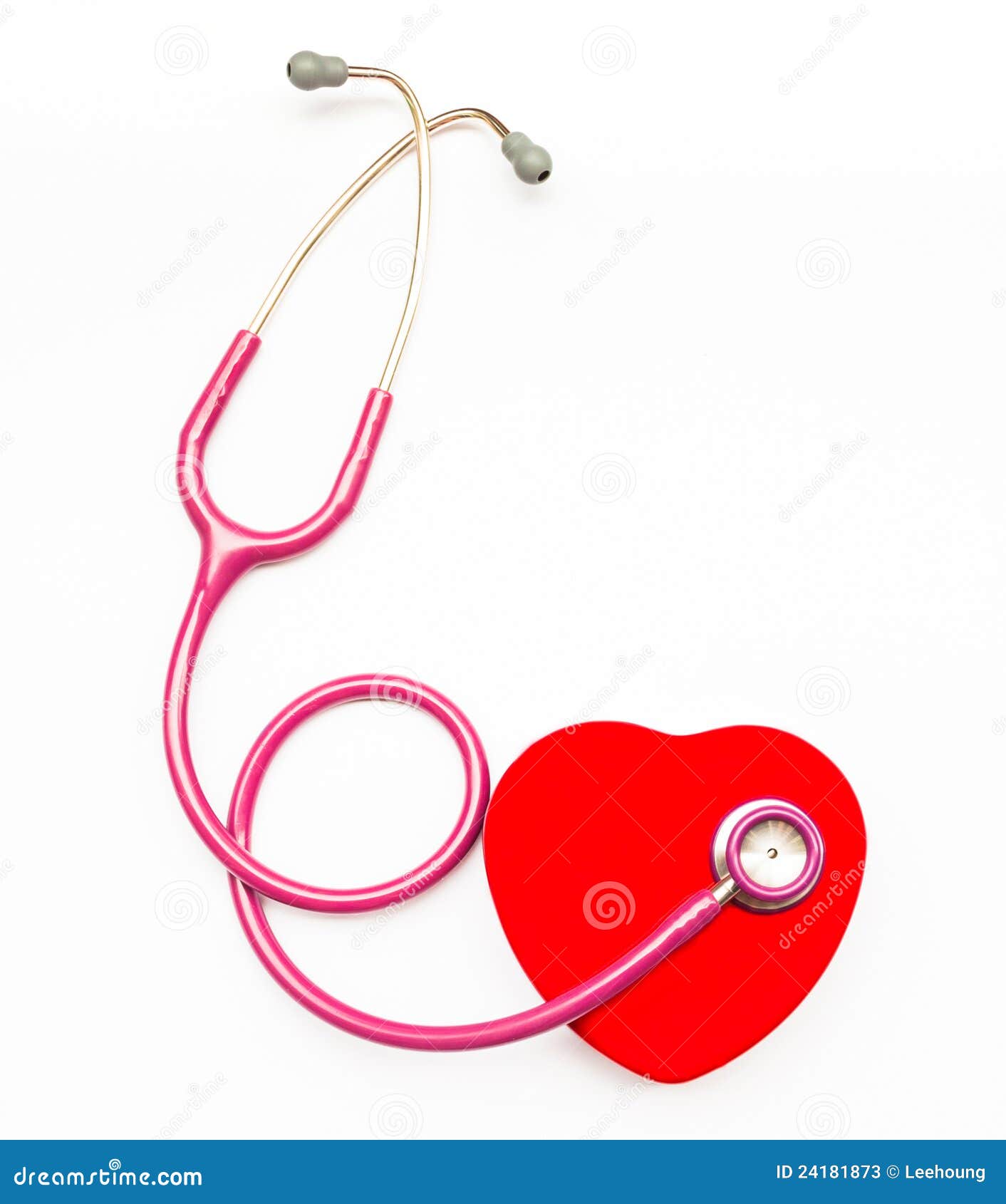Pink Medical Stethoscope and Heart Stock Image - Image of clinical ...