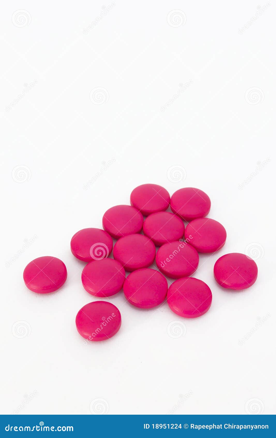 Real Pink Medicine Pill Drug Tablet Group on White Background Stock ...