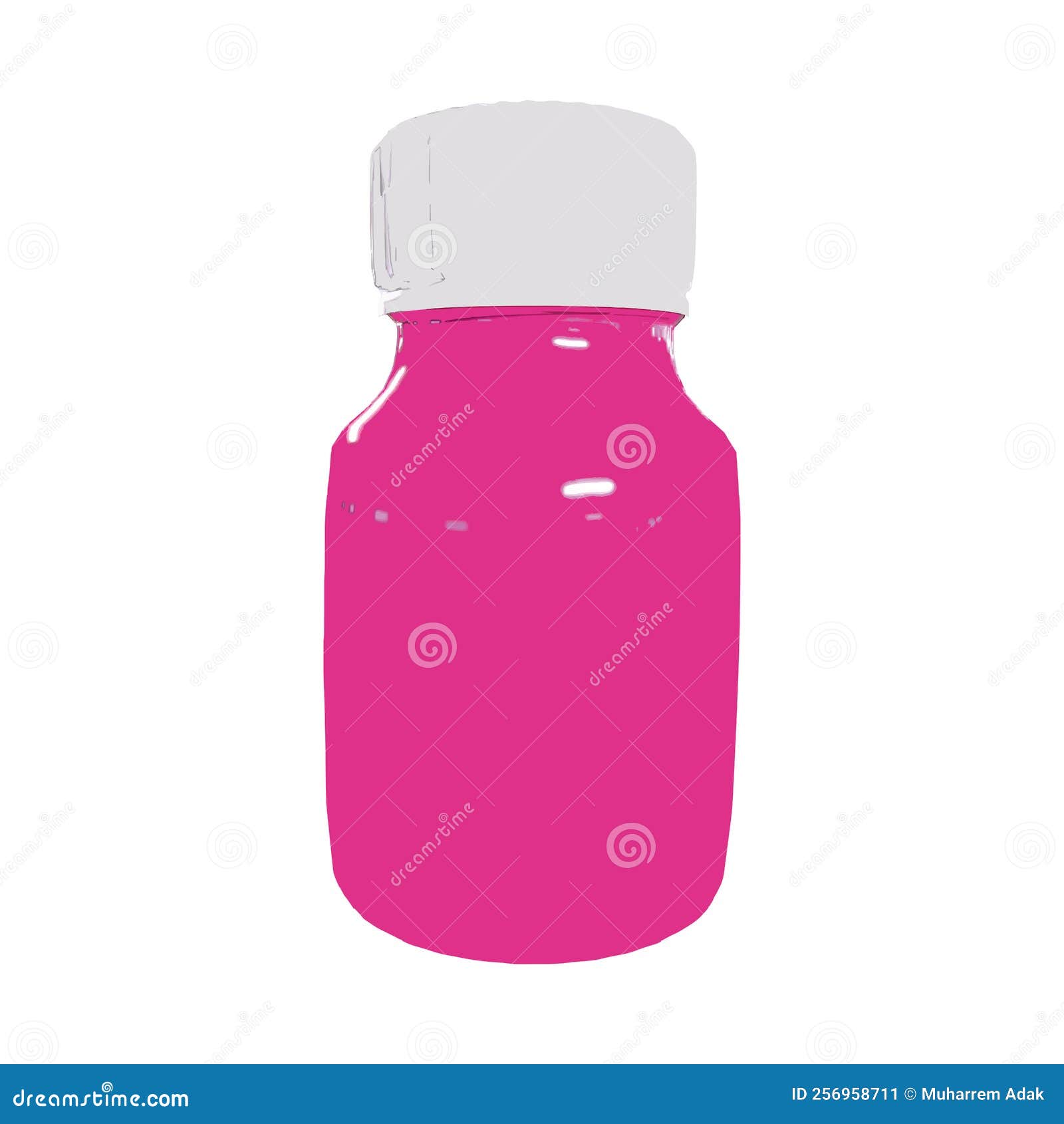 Pink Medicine Bottle Object Illustration Graphic Design Art Stock ...