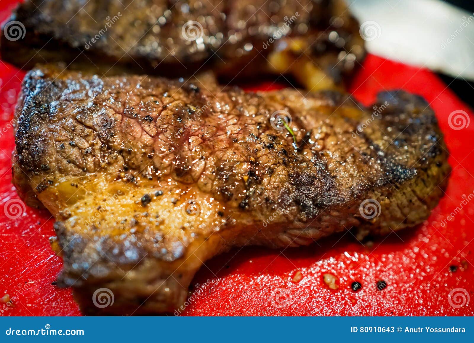 Pink Medium Rare Beef Steak Stock Image - Image of barbecue, plate ...