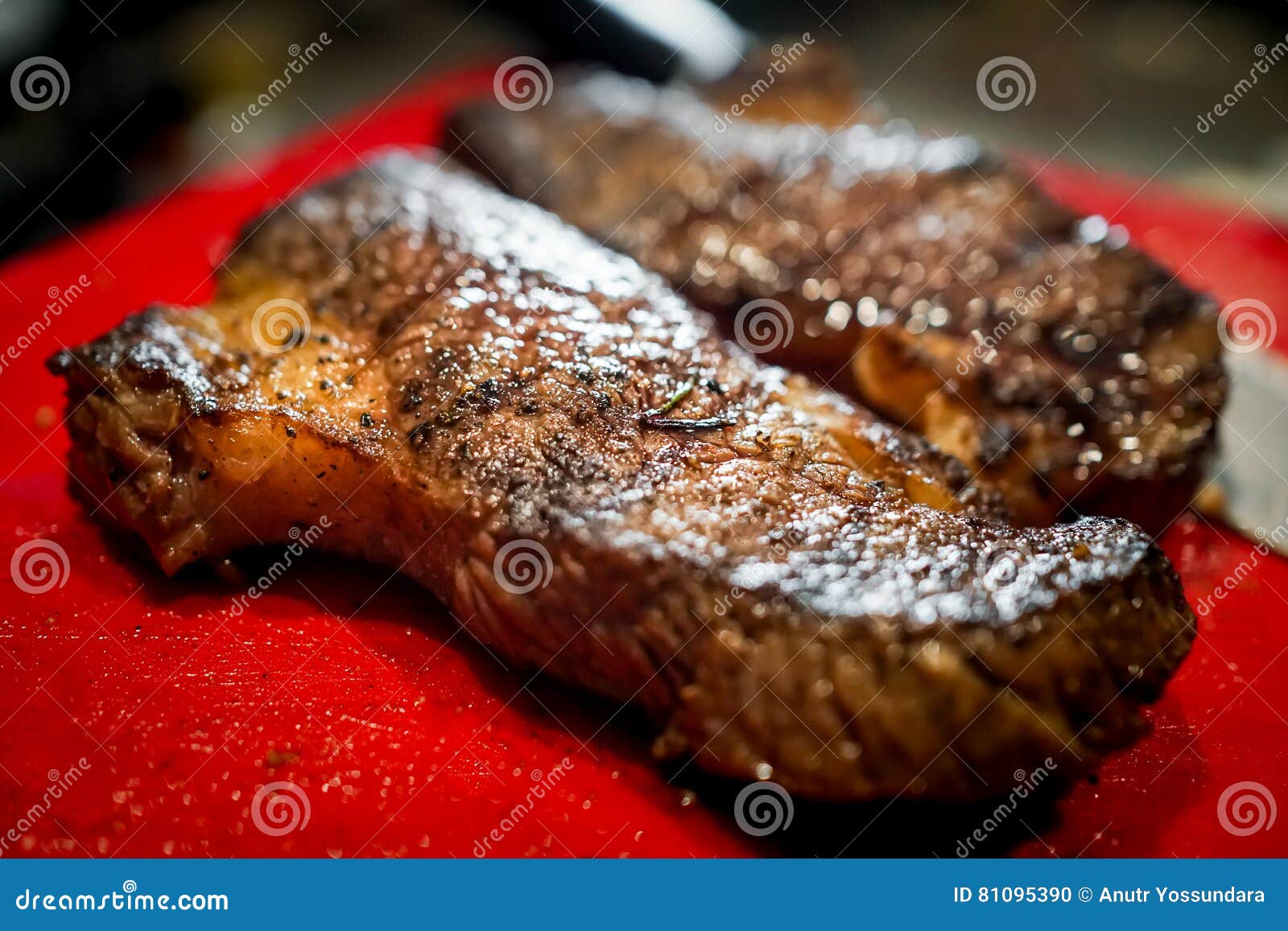Pink Medium Rare Beef Steak Stock Photo - Image of food, meat: 81095390