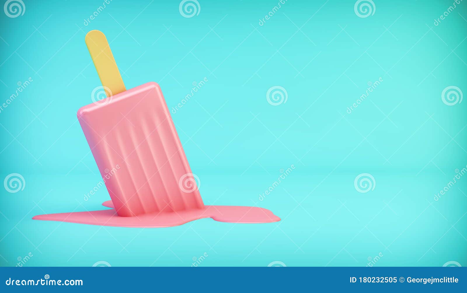 Pink melting ice cream stock illustration. Illustration of dairy ...