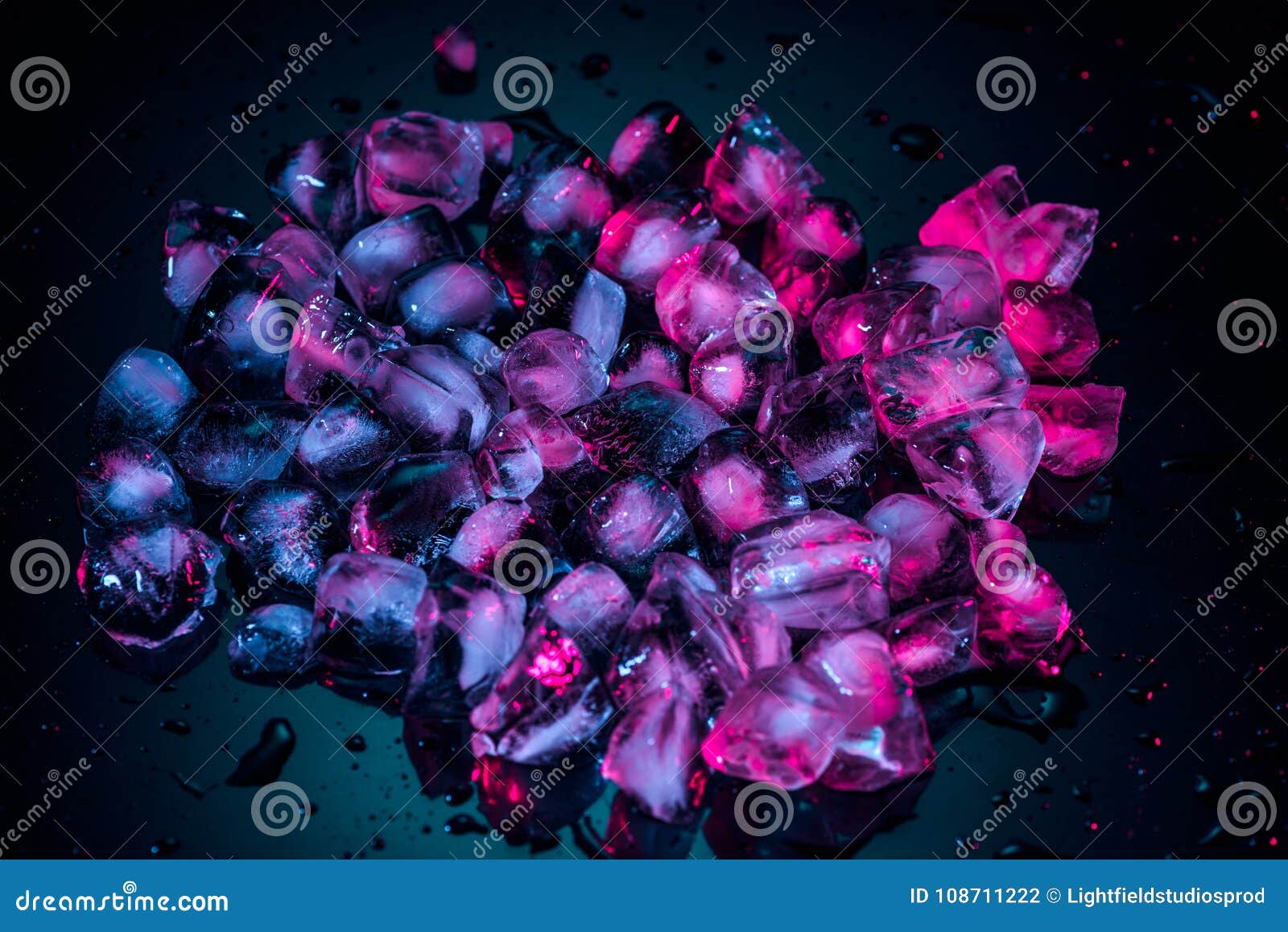 Pink Melting Ice Cream Popsicle On Blue Background Stock Image ...