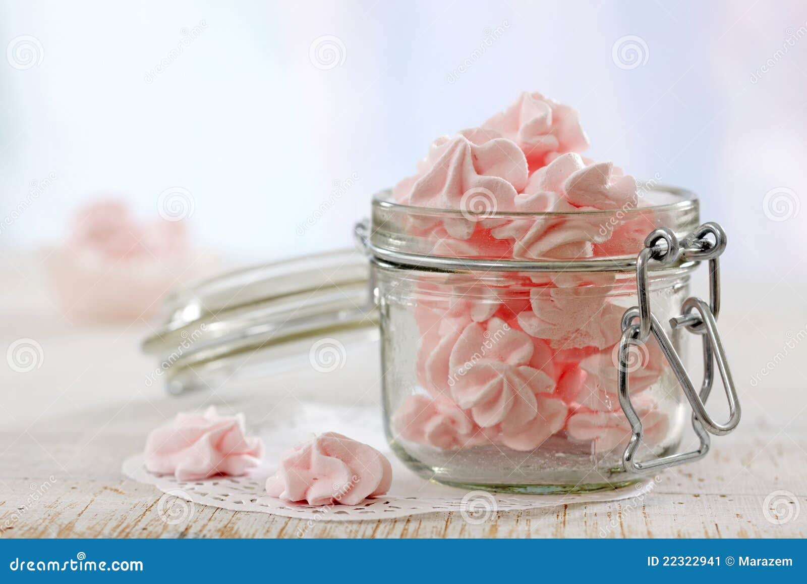 Pink meringue cookies stock image. Image of light, bakery - 22322941