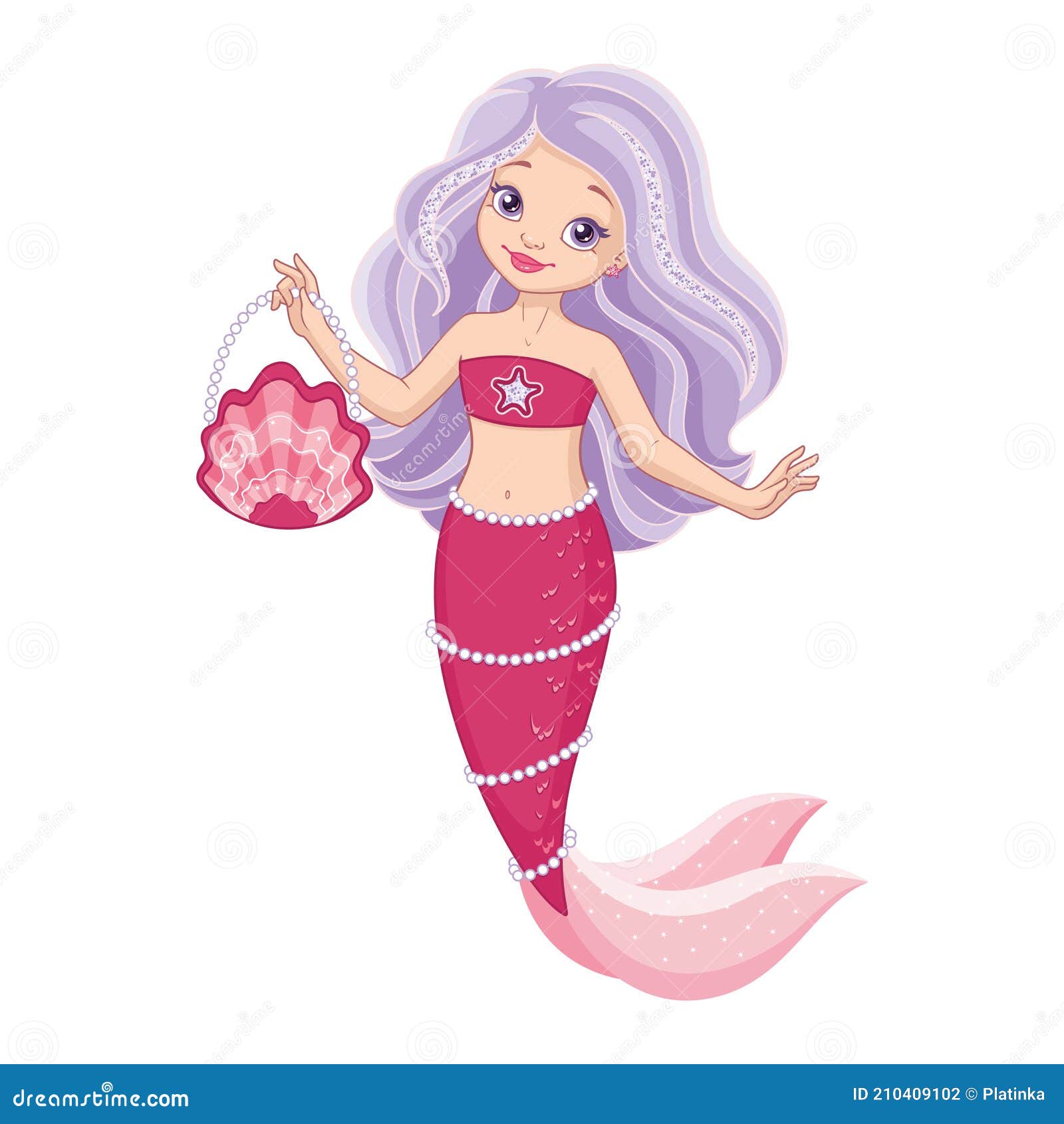 Pink Mermaid Bra. Mermaid Top - T-shirt Design. Scallop Sea Shell. Clam ...