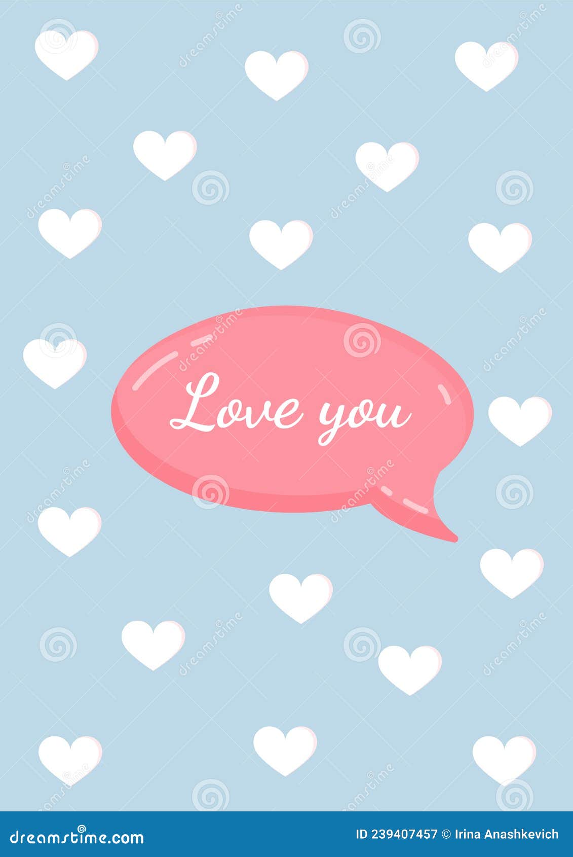 Pink Message Bubble with Text for Postcard, Textile, Poster, Banner ...