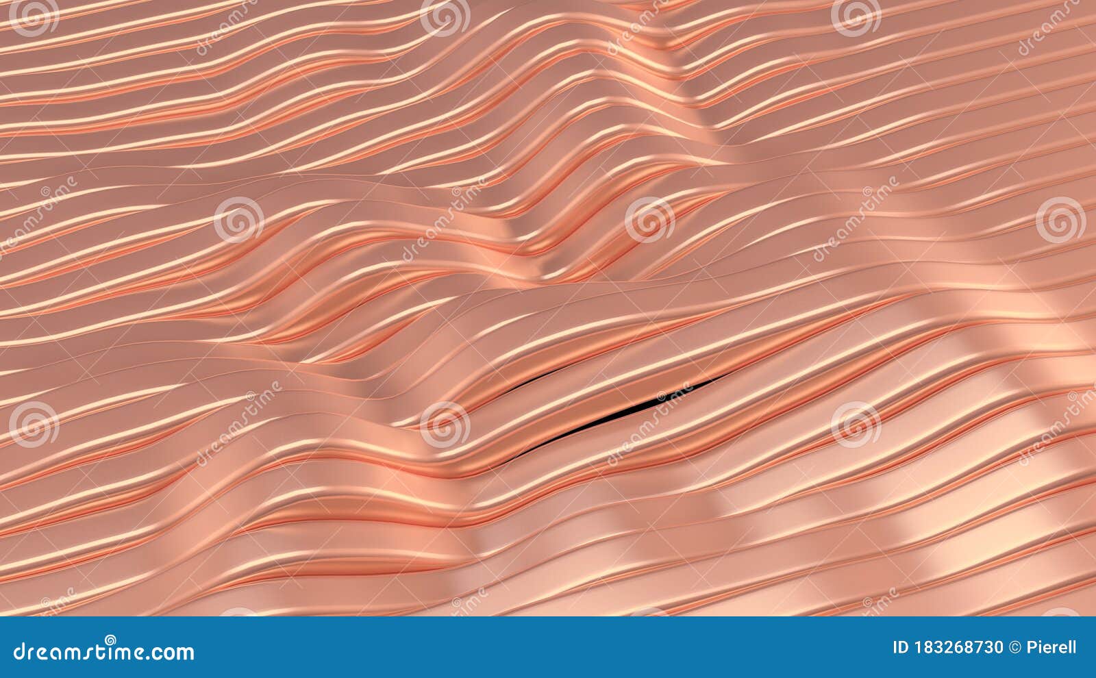 Pink Metallic Background with Waves and Lines. 3d Illustration, 3d ...