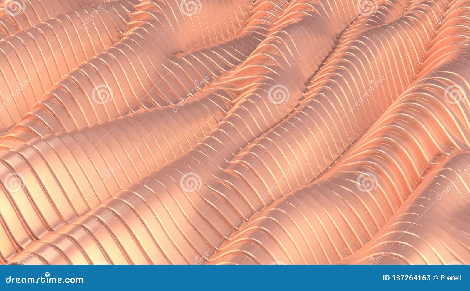 Pink Metallic Background with Waves and Lines. 3d Illustration, 3d ...