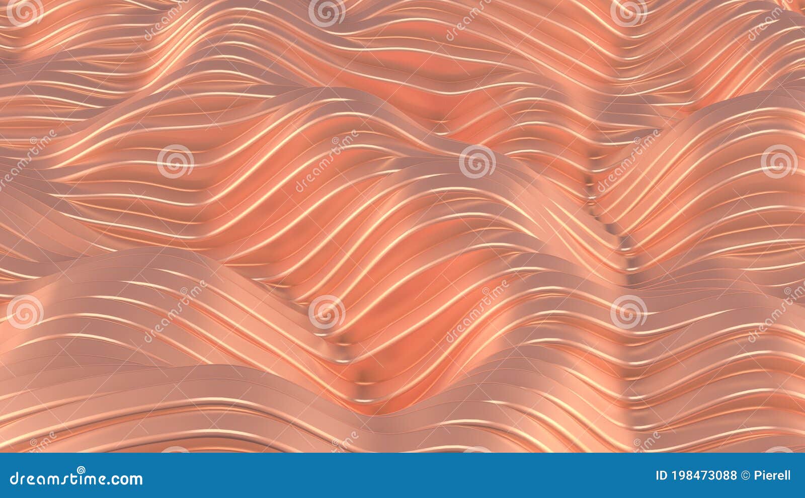 Pink Metallic Background with Waves and Lines. 3d Illustration, 3d ...