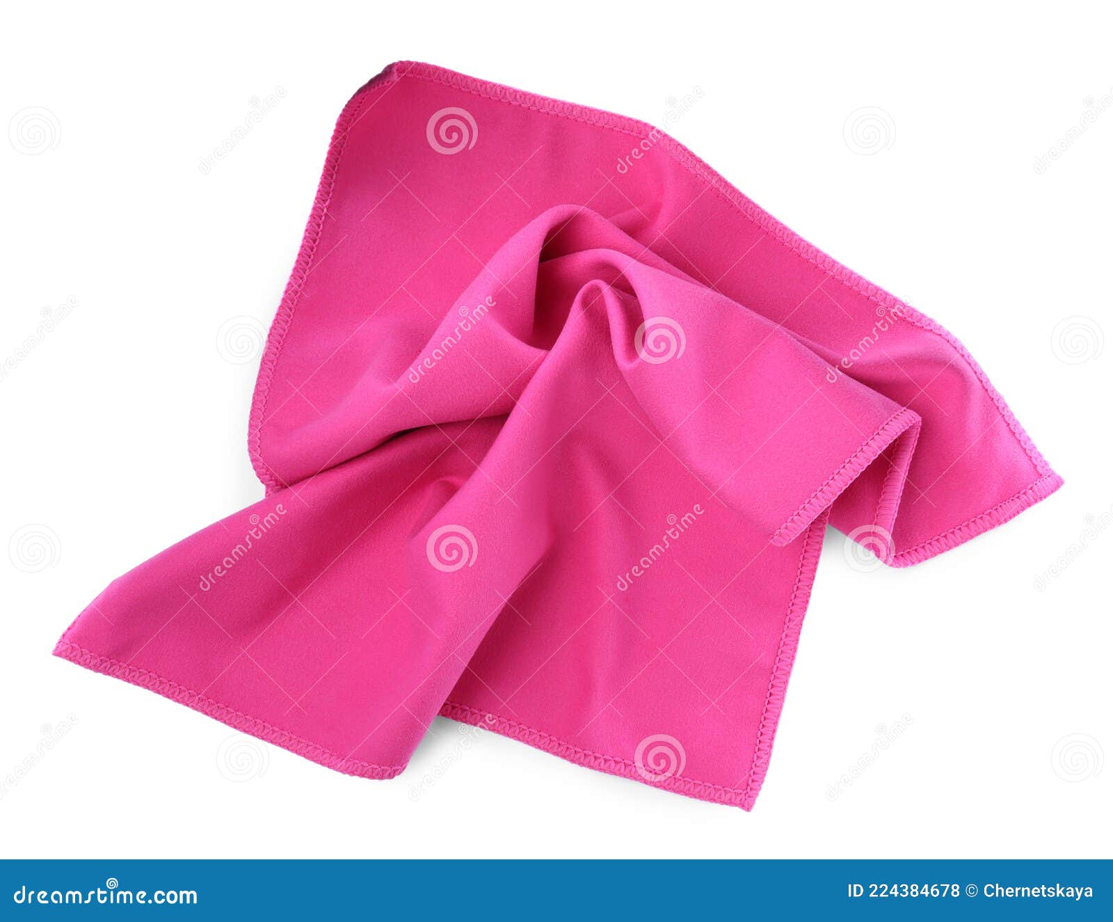 Pink Microfiber Cloth Isolated on White, Top View Stock Photo - Image ...