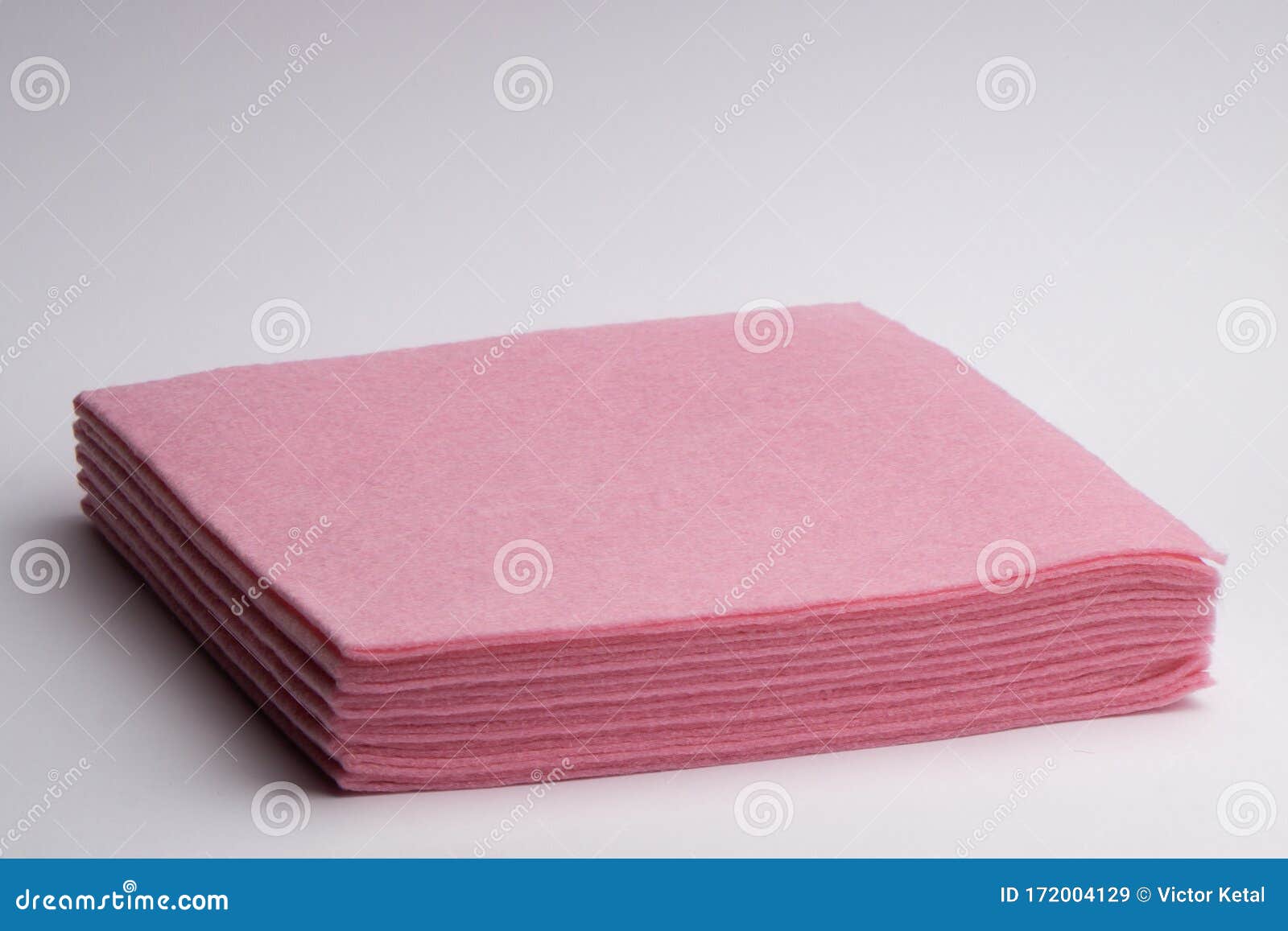 Pink Microfiber Cloths in a Stack on a White Background. Housewares ...