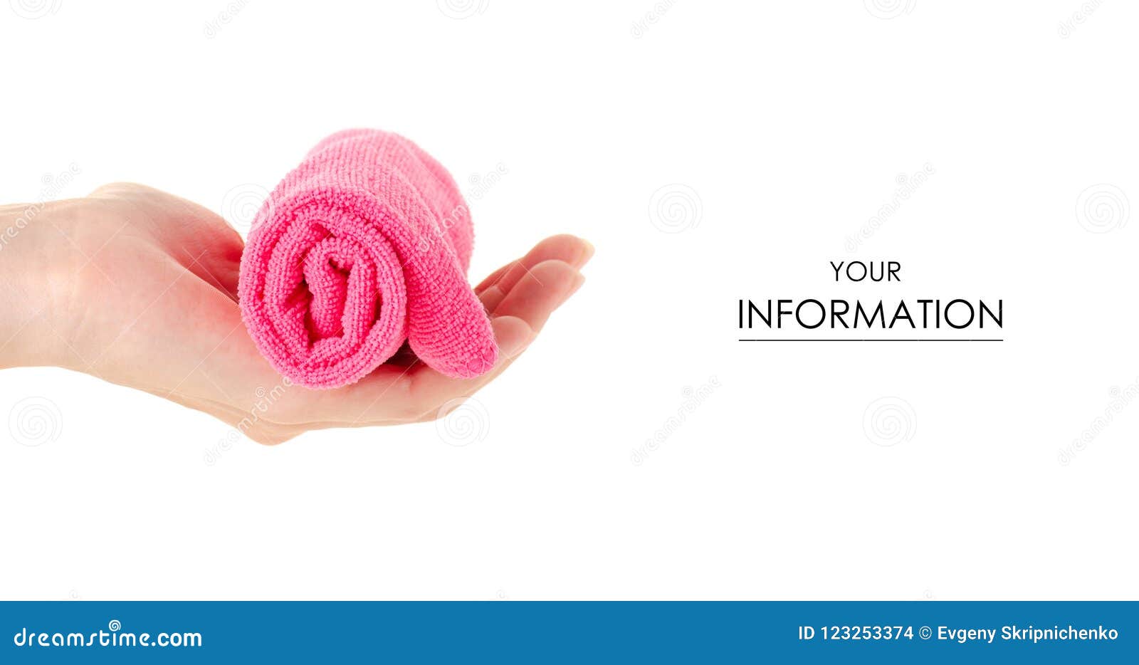 The Pink Microfibre Rag Cloth Roll in Hand Pattern Stock Photo - Image ...