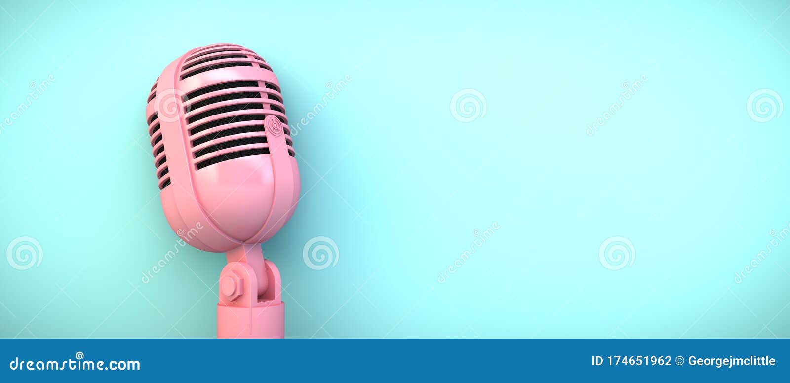 Pink Microphone Vintage Soft Gen Z Nostalgia Retro Kitsch Blue ...