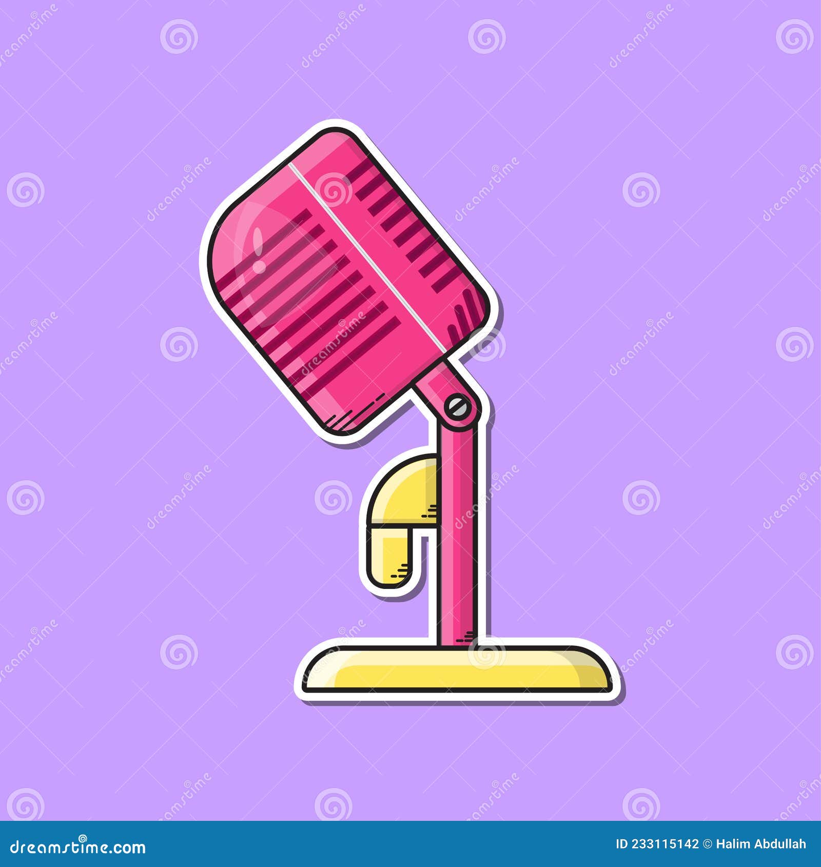Pink Microphone for Singing Vector Illustration Suitable for Your ...