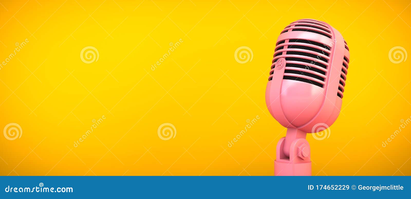 Pink Microphone Vintage Soft Gen Z Nostalgia Retro Kitsch Blue ...